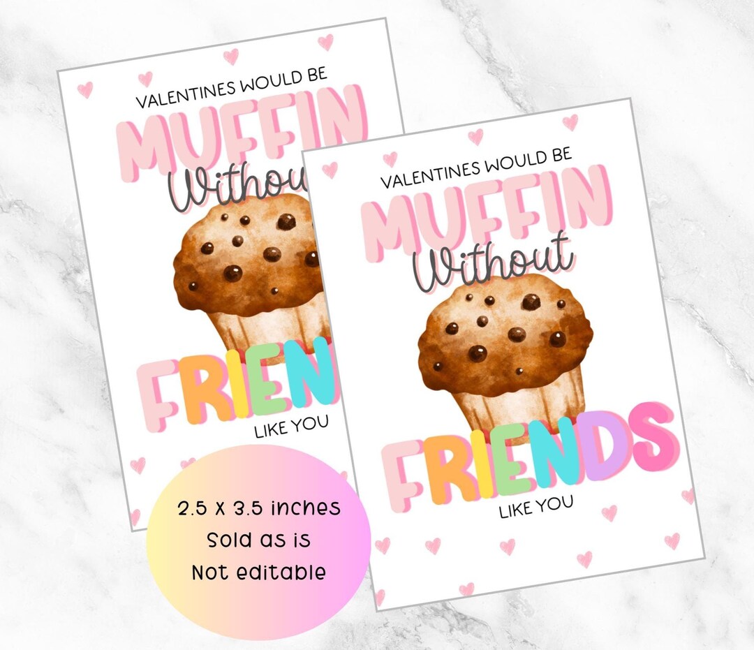 Valentine Muffin Tag, Printable Classroom Muffin Gift Tag - Etsy