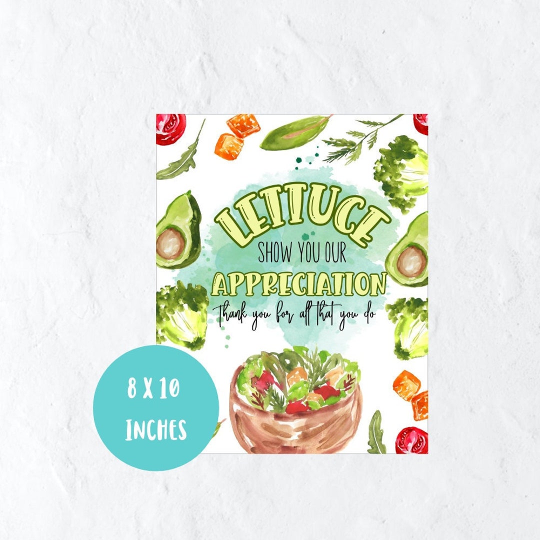 Employer, Staff Appreciation Sign, Salad Lunch Encouragement Poster ...