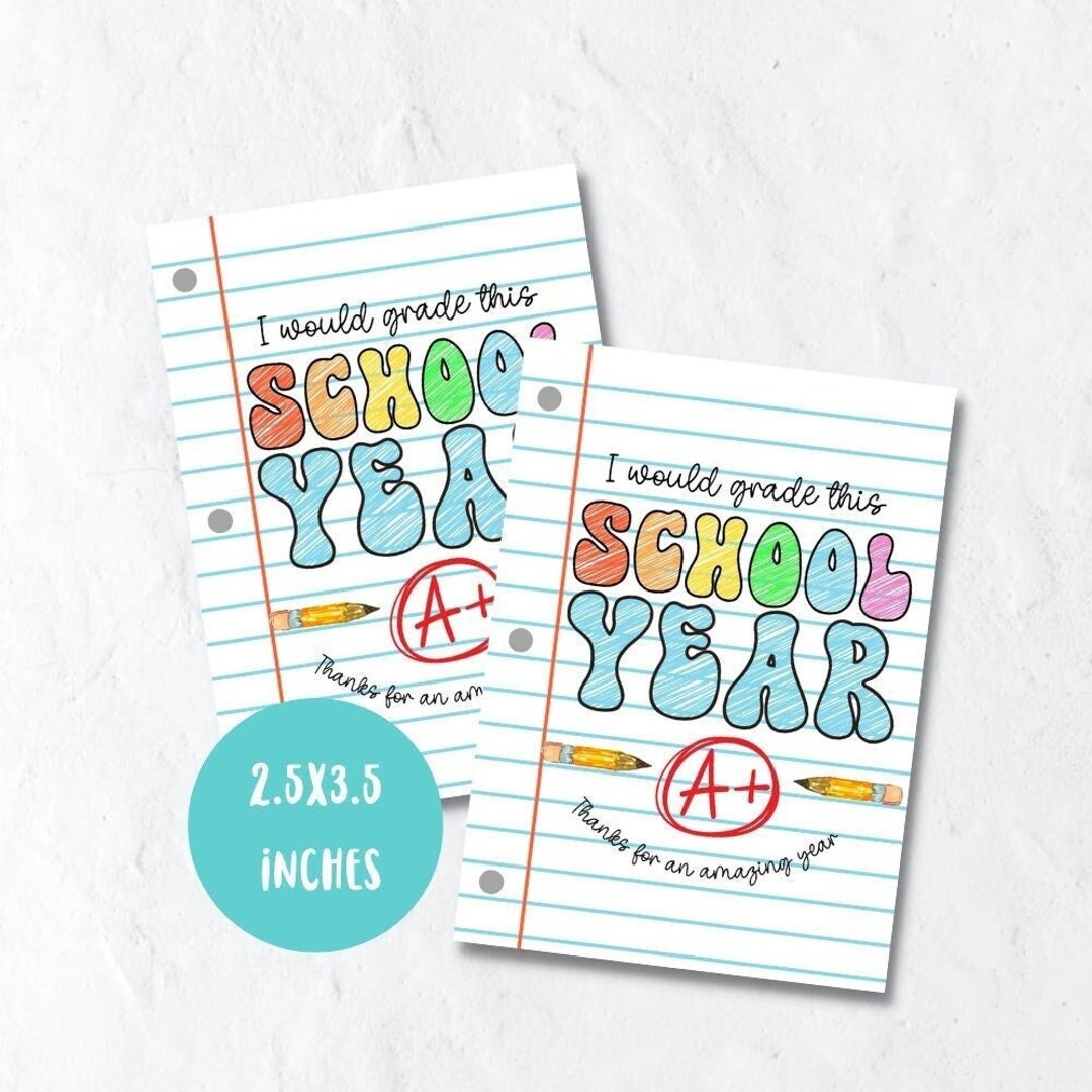 Teacher Gift Tag, Last Day of School Printable Gift Tag, Last Day of ...