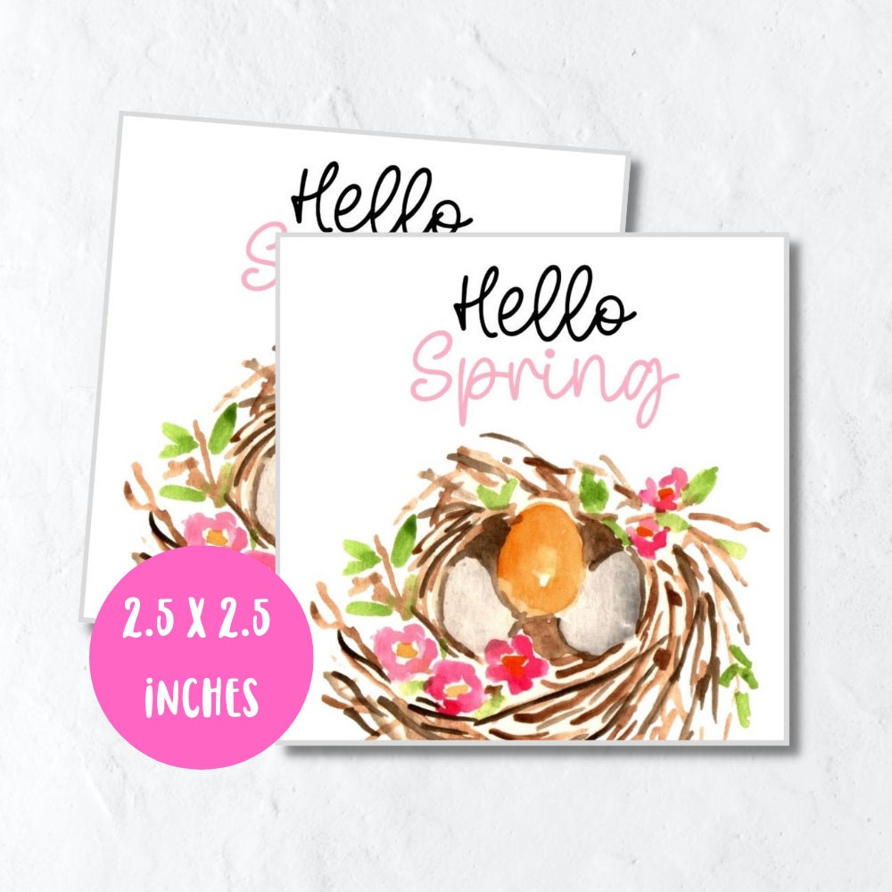 Hello Printable Easter Printable Tag Square Tag 2.5x2.5 Inch - Etsy