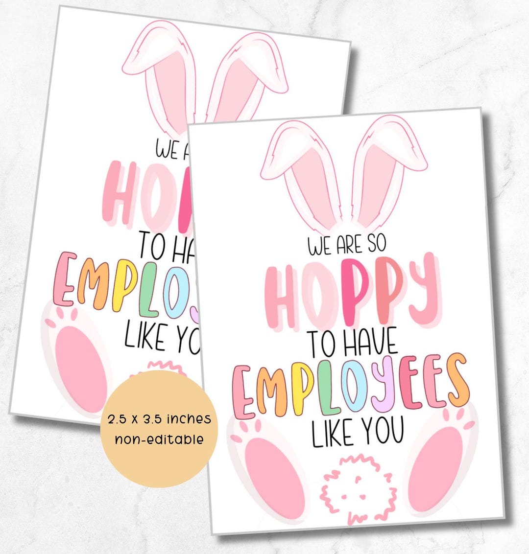Printable Easter Gift Tag, We Are so Hoppy to Have Employees Like You ...