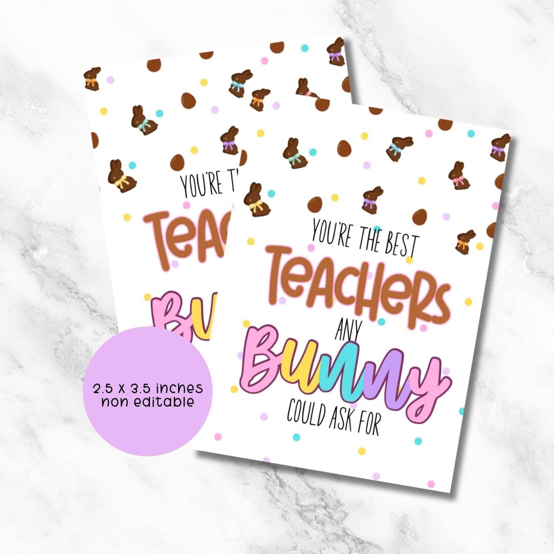 Easter Tag Printable Gift Tag, Teacher and Staff Appreciation Gift ...