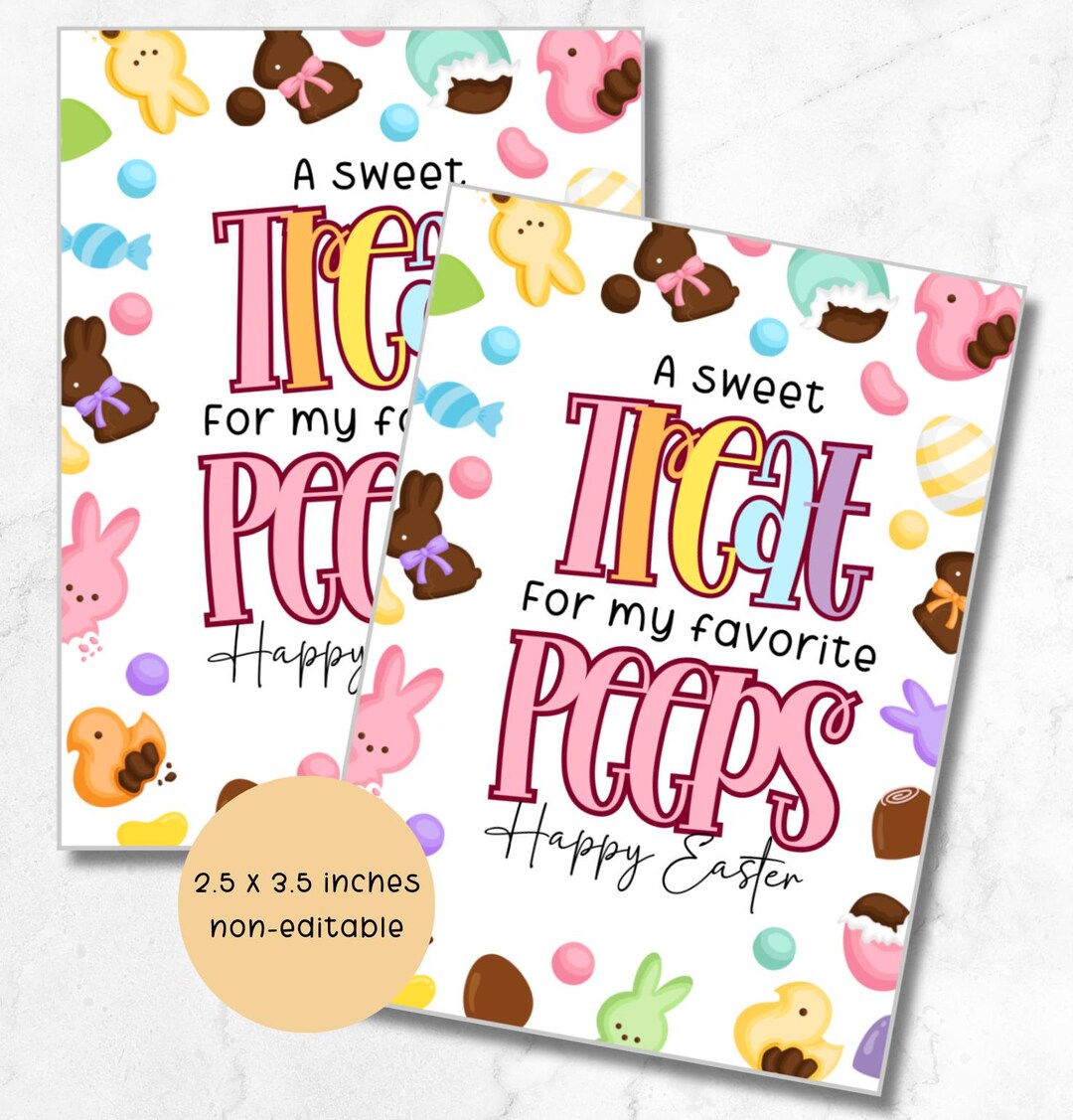 Printable Easter Gift Tag, an Easter Treat for My Favorite Peeps, Treat ...