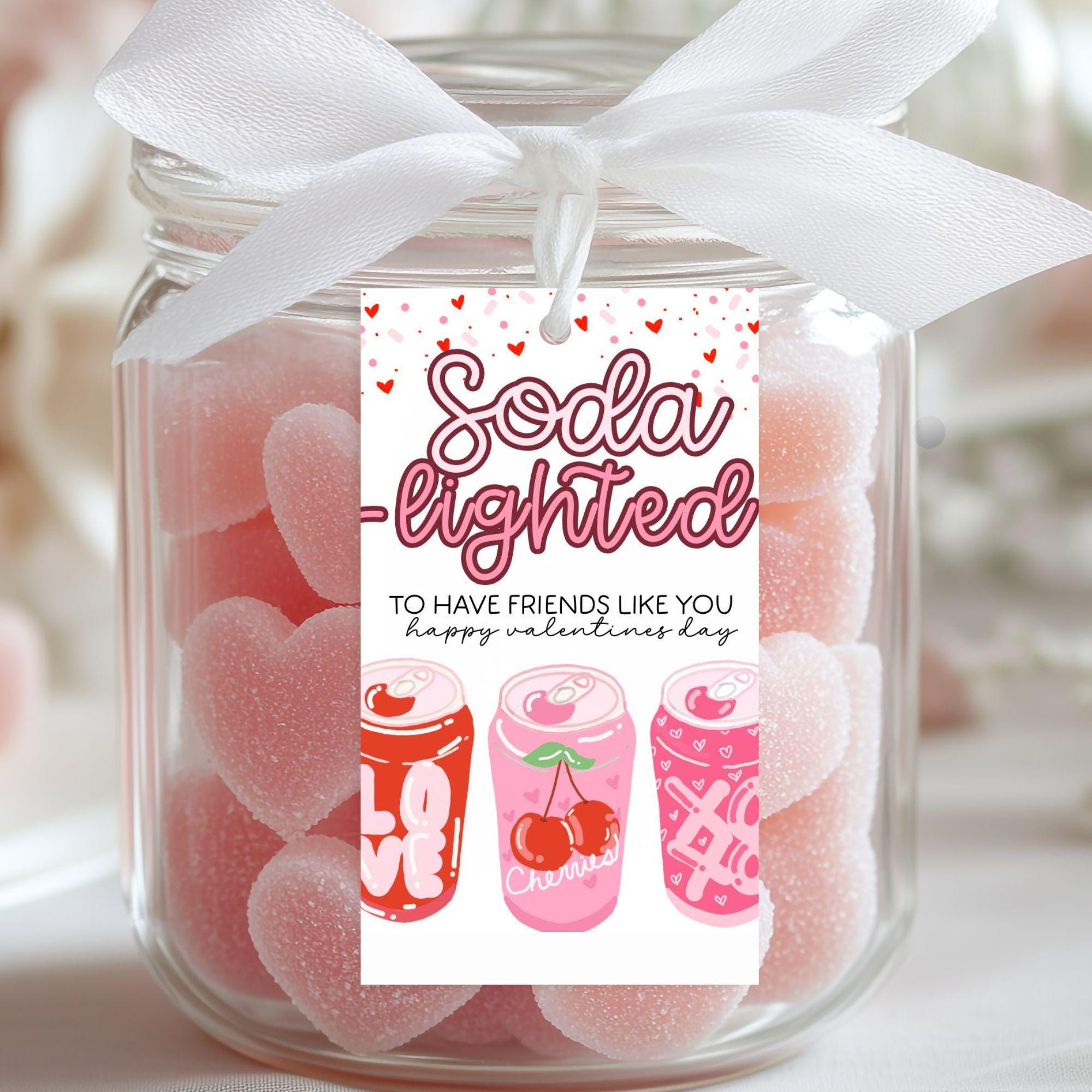 Sodalighted Valentines Soda Gift Tag, Soda Classroom Tag - Etsy