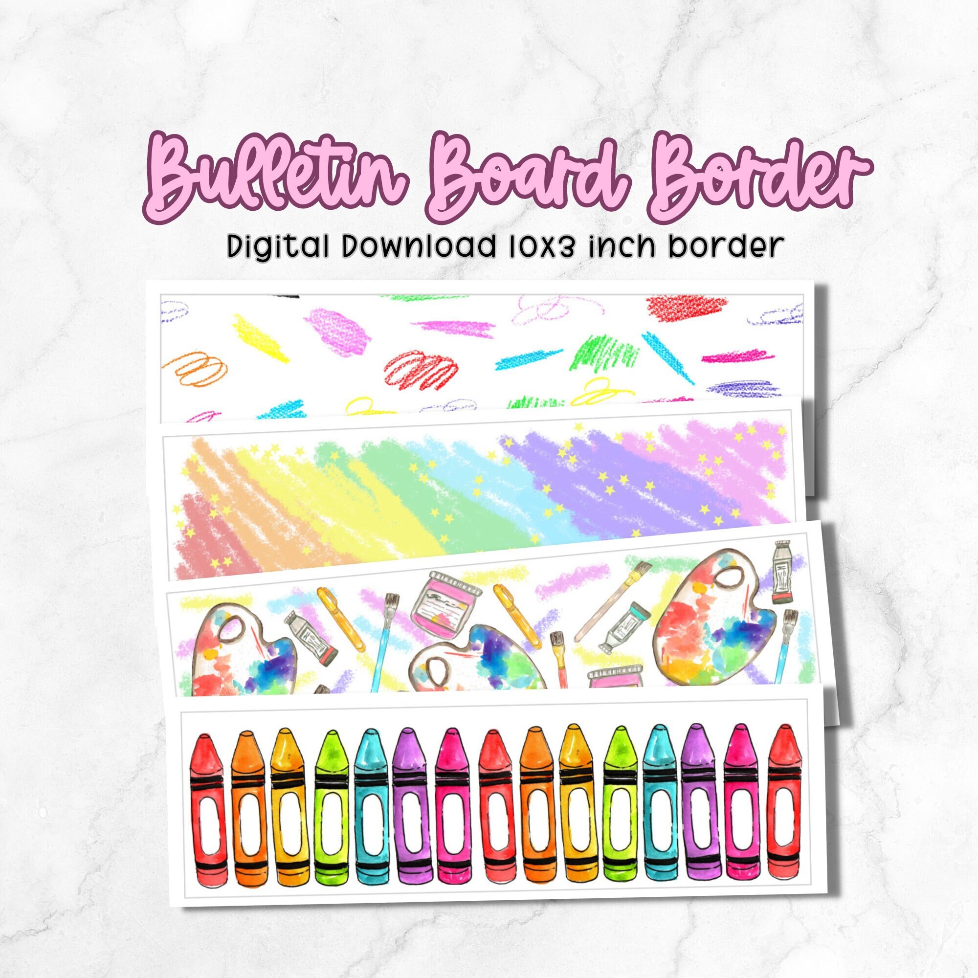 Classroom Bulletin Board Border, Printable Artist Theme Bulletin Board ...