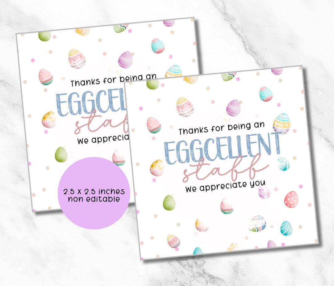 Printable Easter Gift Tag, Easter Tag, Thanks for Being an Eggcellent ...
