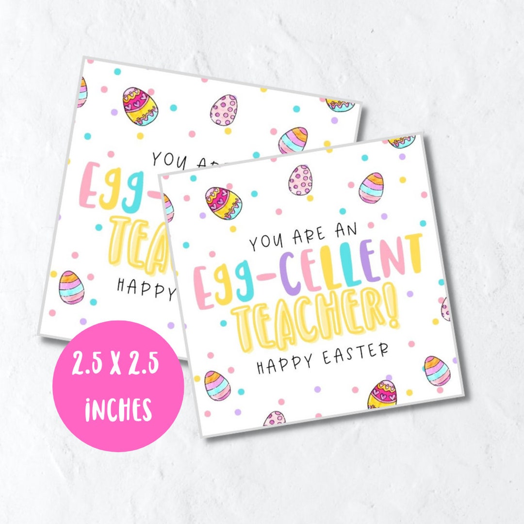 Printable Square Easter Tag, Teacher Gift Tag, Easter Basket, Gift Tag ...