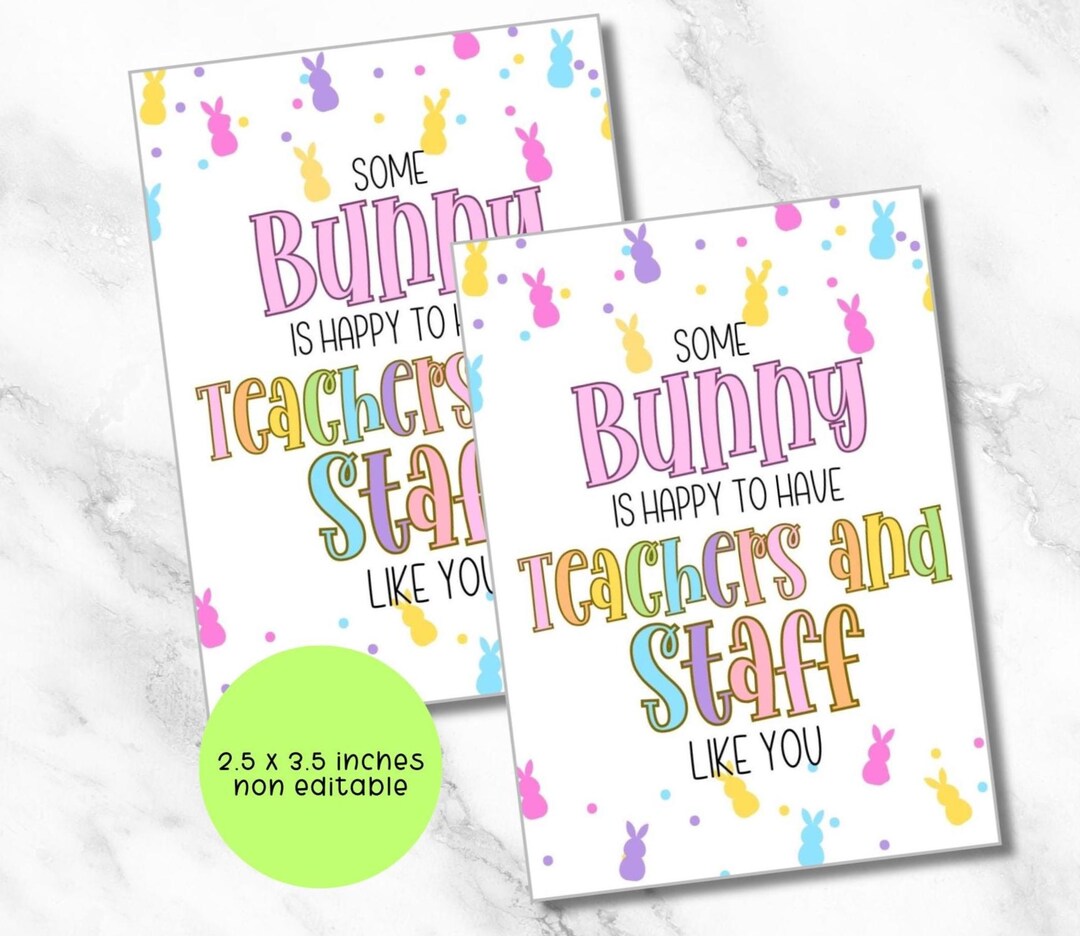 Easter Teacher Gift Tag, Easter Teacher Gift, PTO Tag, Easter Basket ...