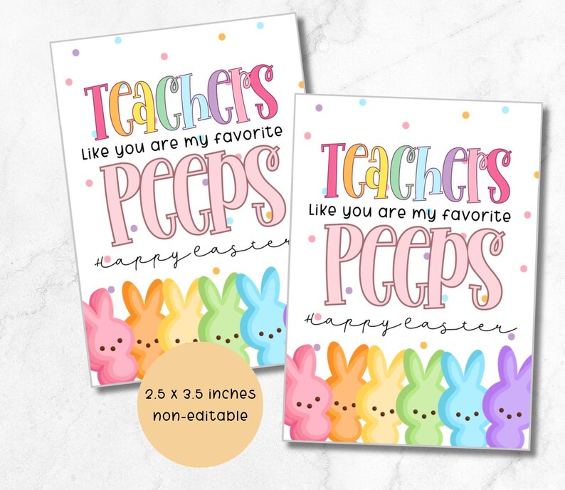 Teacher Like You Are My Favorite Peeps, Easter Printable Tag, Easter ...