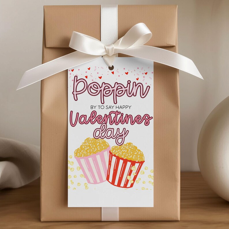 Valentines Day Popcorn Tag Printable Digital Download - Etsy