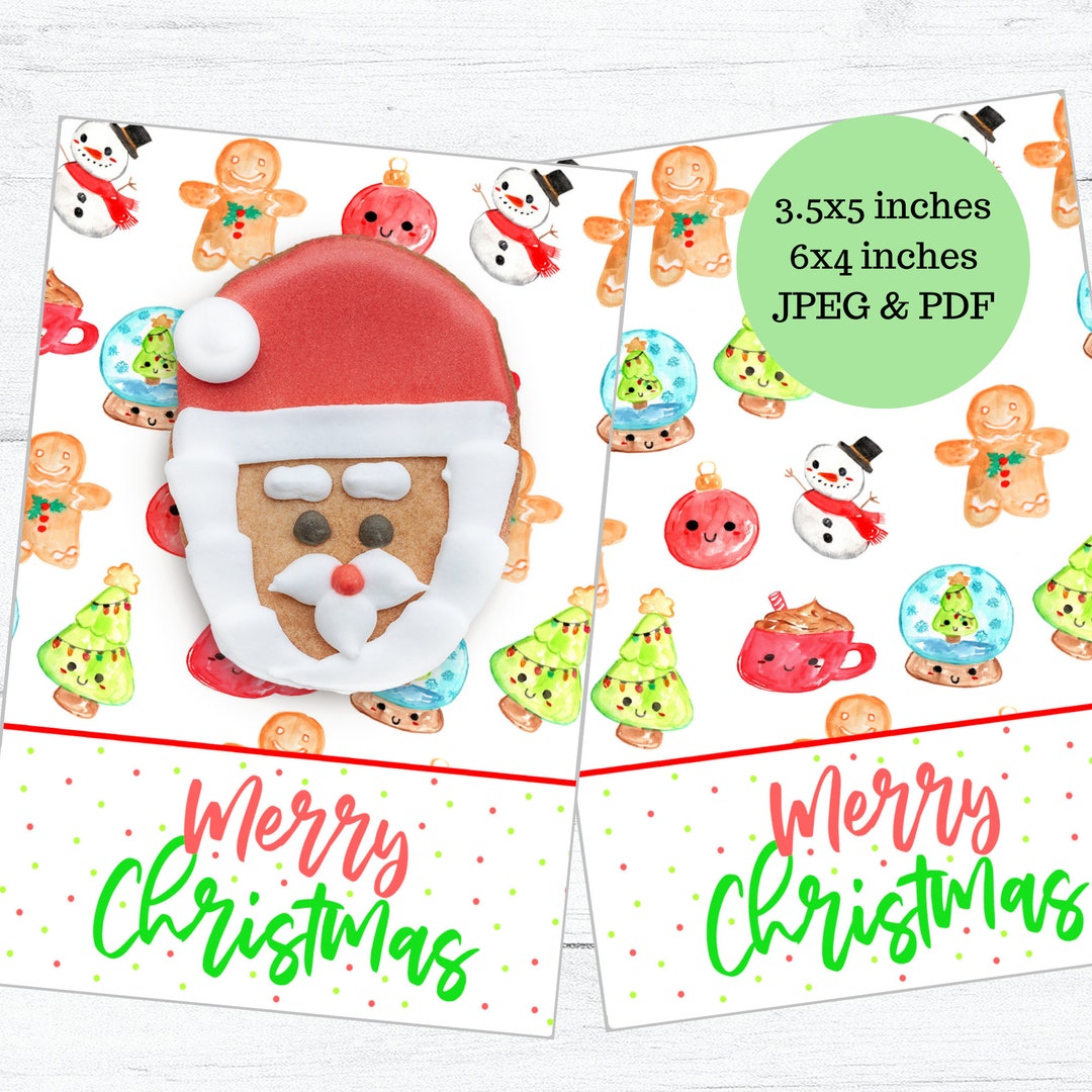 Mini Printable Christmas Cookie Card - Printable Cookie Card Backing ...