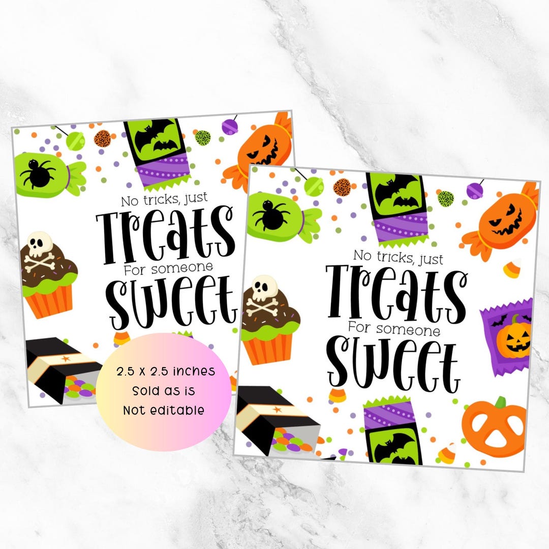 No Tricks Just Treats for Someone Sweet Tag Printable | Halloween Favor ...