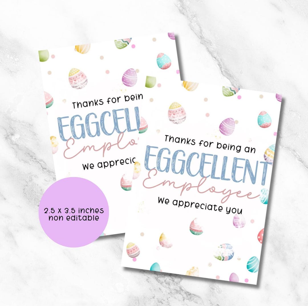 Thanks for Being an Eggcellent Employee, Easter Printable Tag, Easter ...