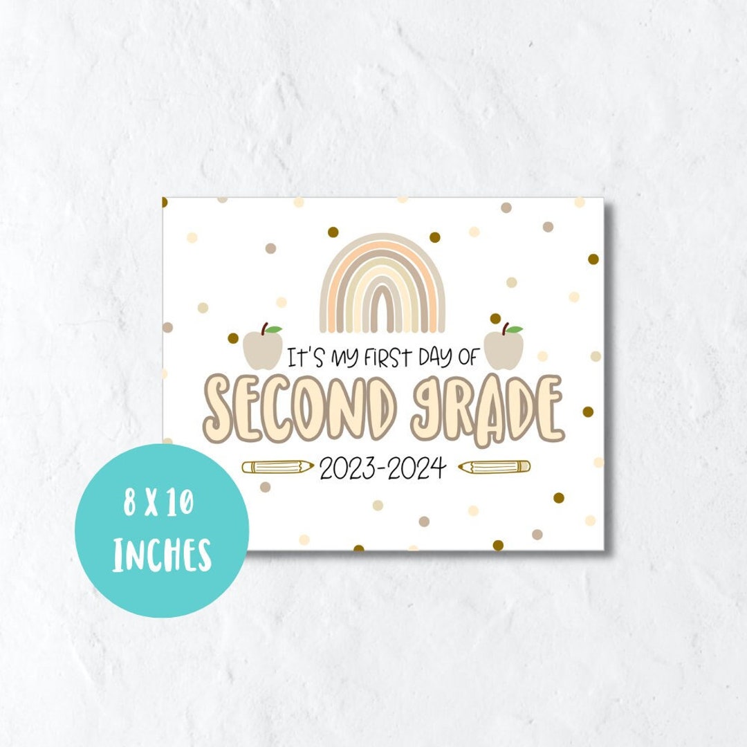 Printable First Day of Second Grade Sign Printable 8 X 10 Back - Etsy