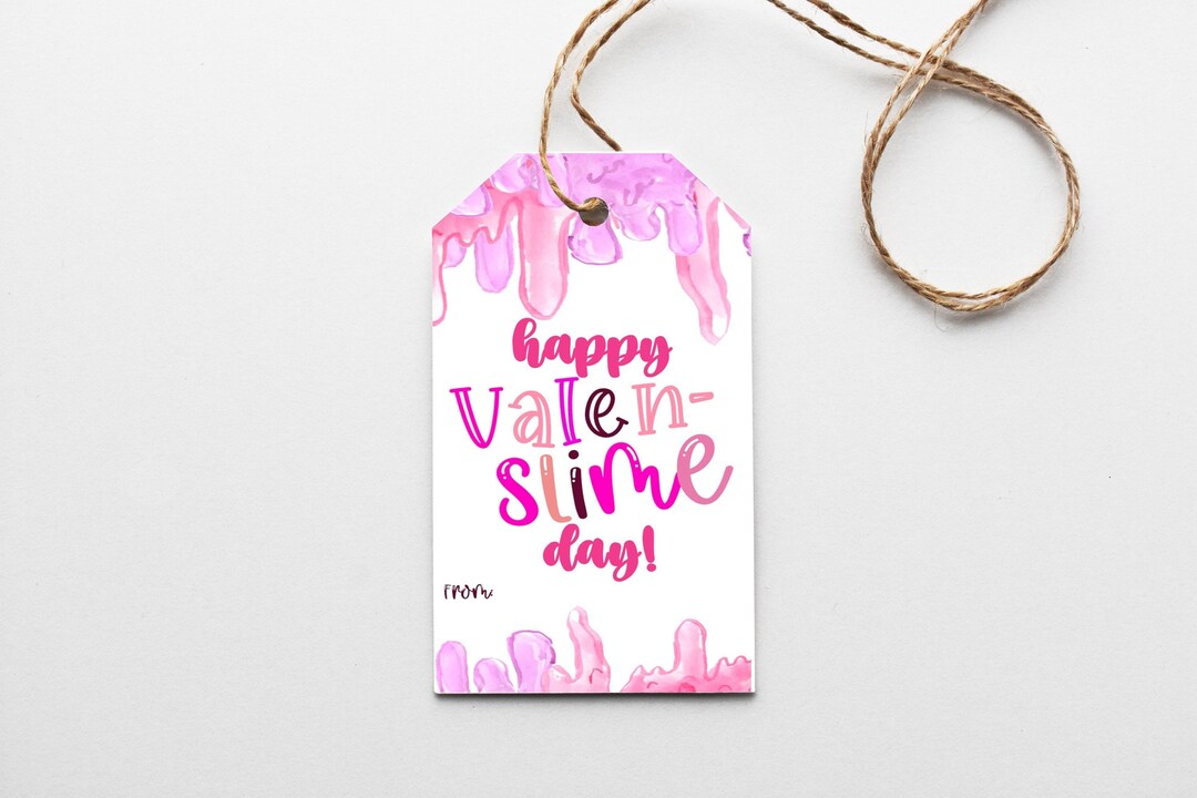 Valentines Day Printable Favor Tag - Valenslime Day Tag - Slime Favor ...
