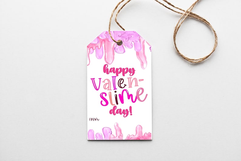 Valentines Day Printable Favor Tag - Valenslime Day Tag - Slime Favor ...
