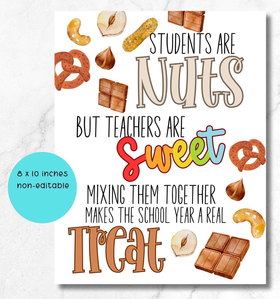 Teacher Appreciation Week Sign, Trail Mix Sign, Printable Teacher ...