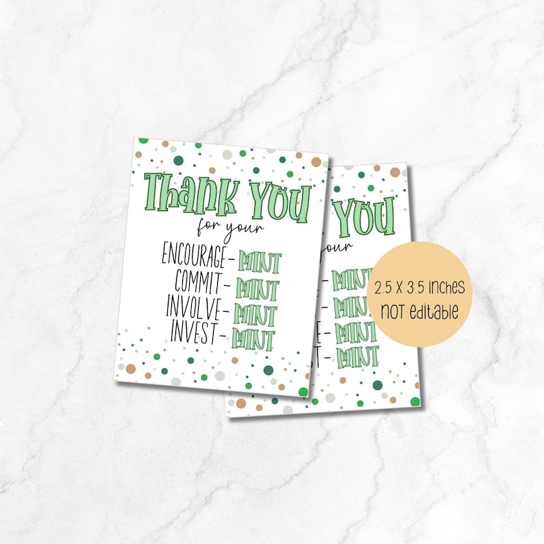 Mint Teacher Appreciation Printable Tags, Thank You for Your Commit ...