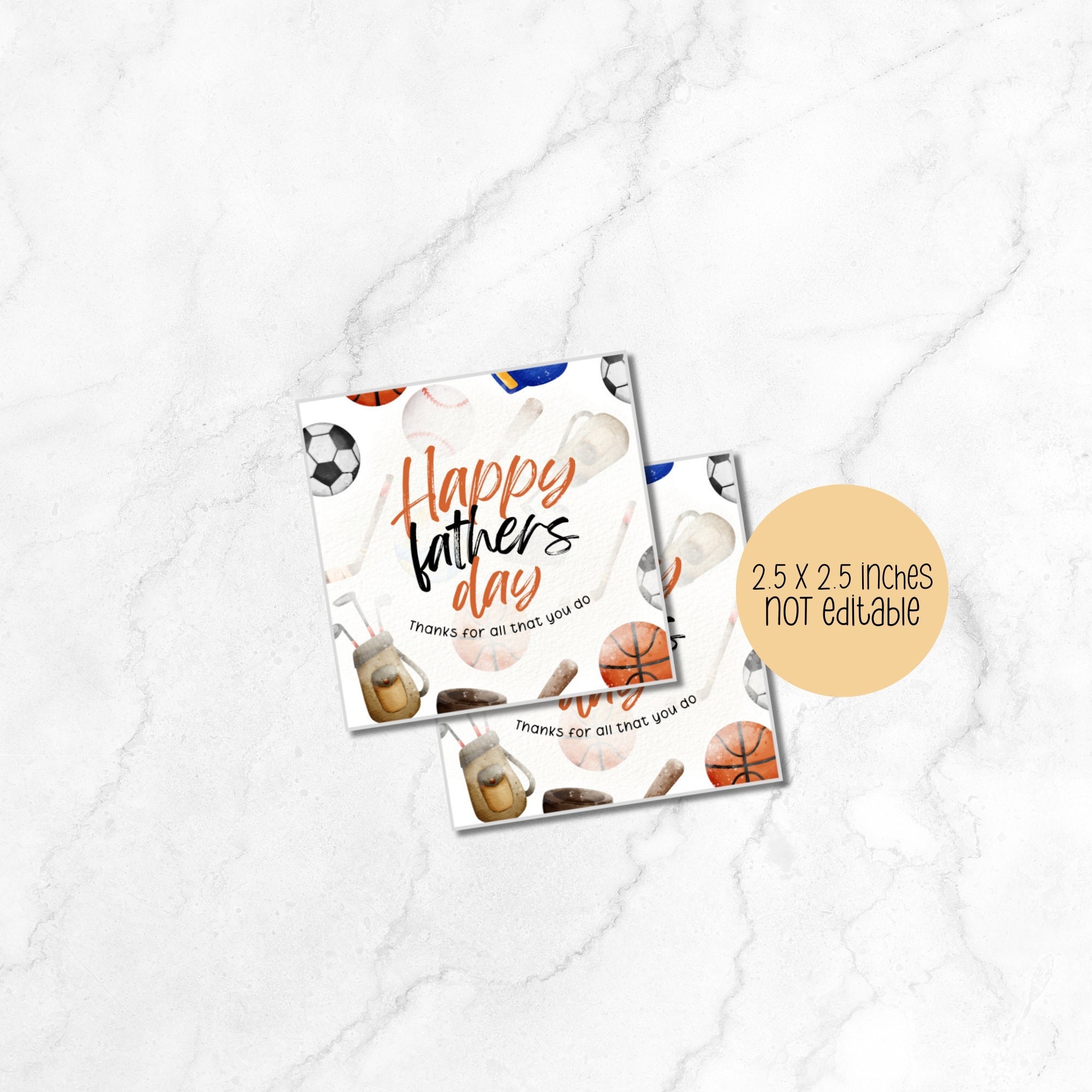 Printable Happy Fathers Day Sports Tag, Printable Gift Tag, Printable ...