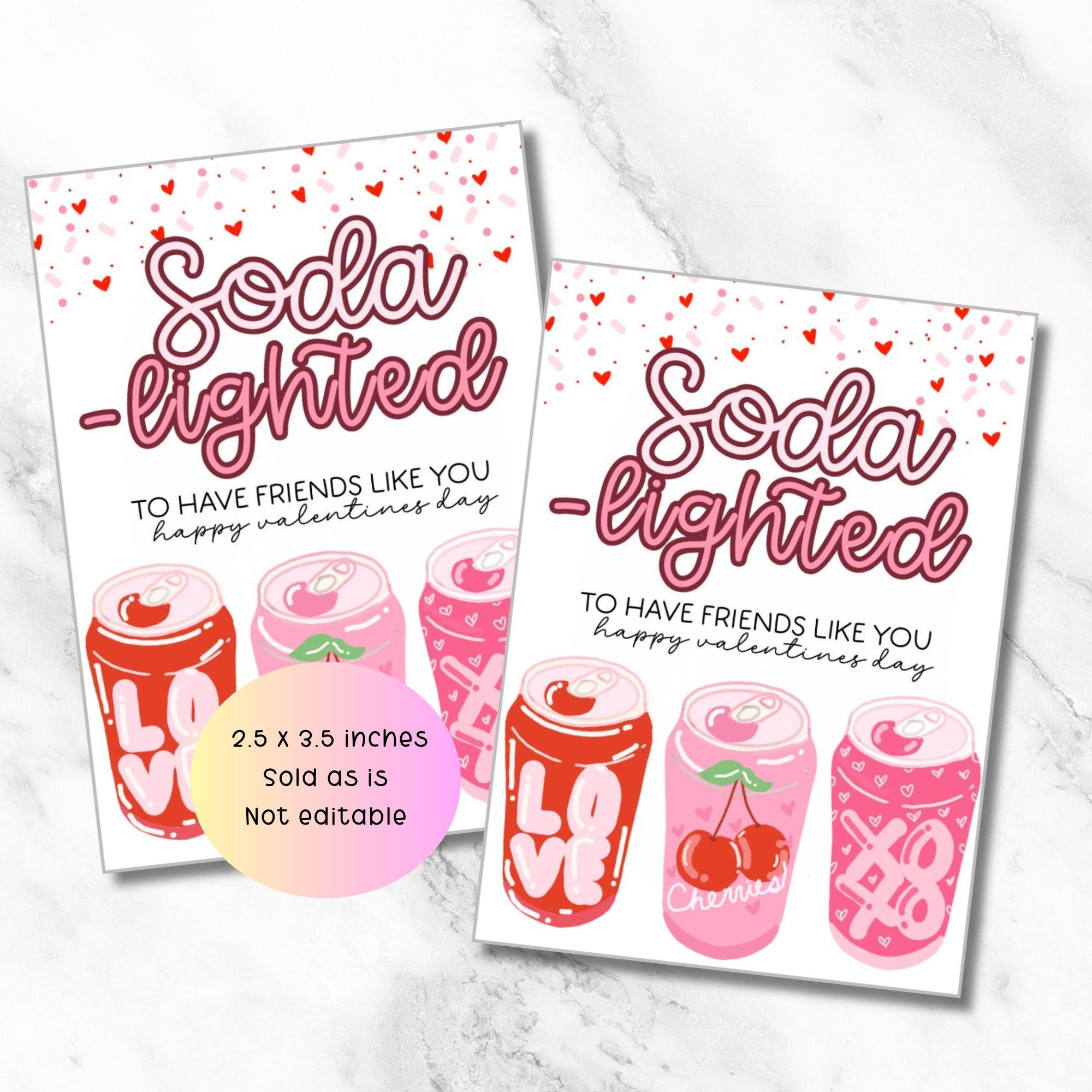 Sodalighted Valentines Soda Gift Tag, Soda Classroom Tag - Etsy