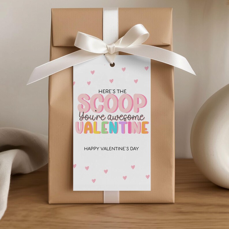 Ice Cream Valentines Day Classroom Printable Tag Digital Download - Etsy