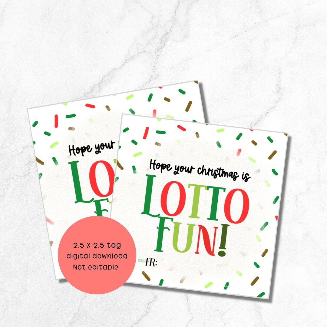 Printable Christmas Tag, Lotto Gift Tag, Lotto Tag, Christmas Tag ...