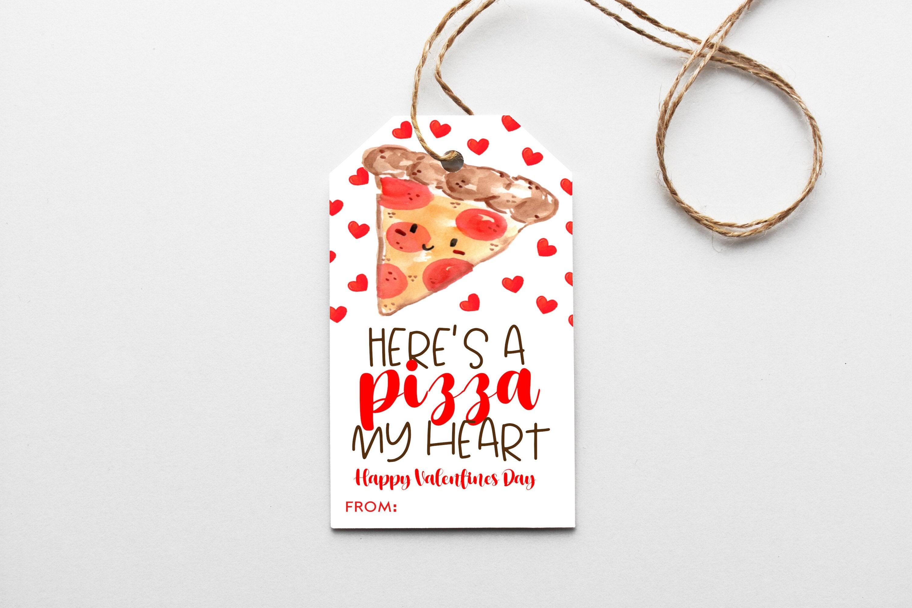 Printable Valentine Pizza Tag Printable Valentine Tag - Etsy