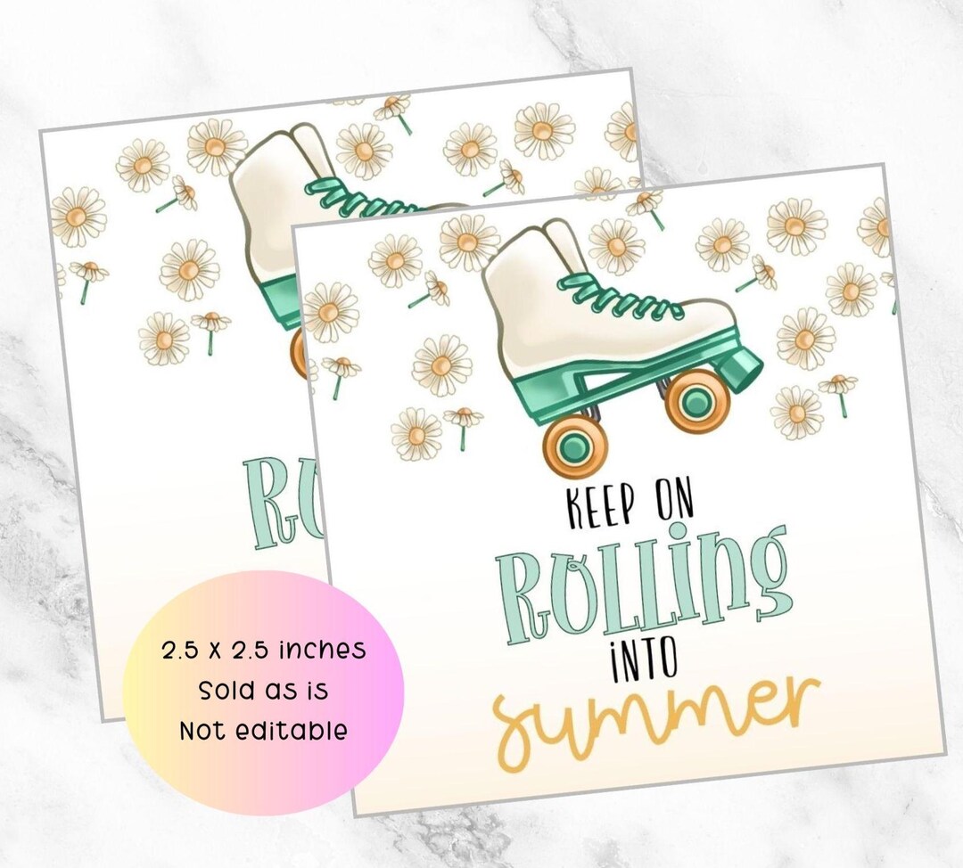 Summer Break Summer Gift Tag, End of School Year Gift, Retro Gift Tag ...