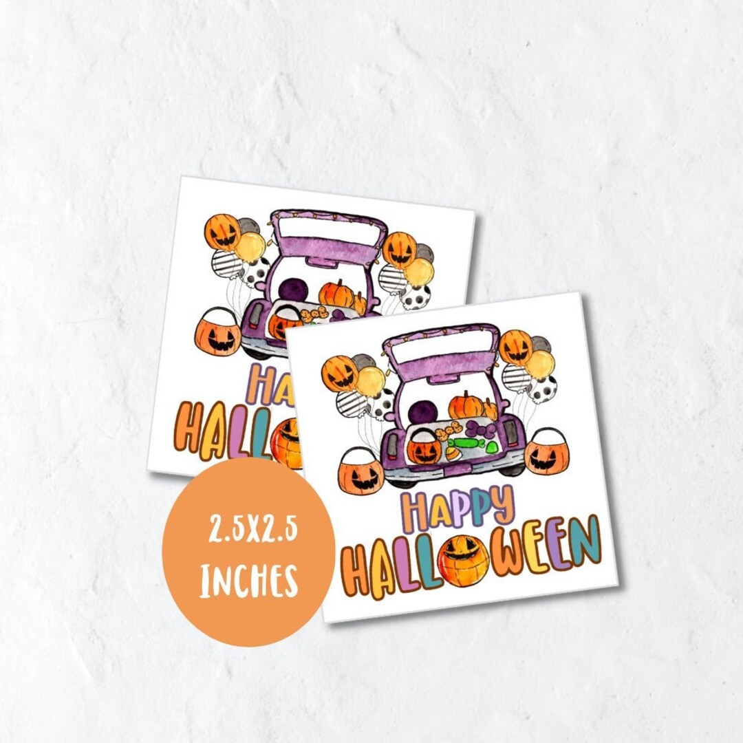 Printable Halloween Tag, Trunk or Treat Tag, Happy Halloween Gift Tag ...