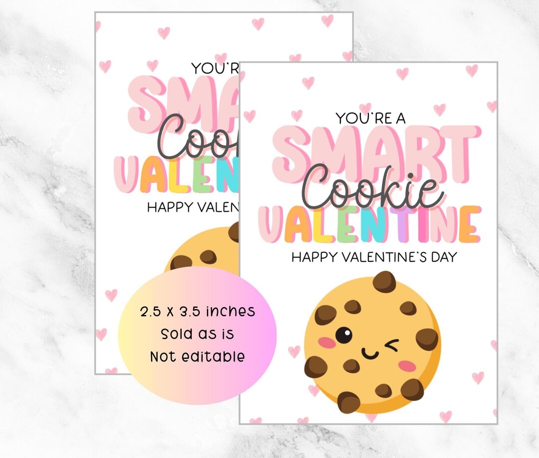 Smart Cookie Valentines Day Printable Gift Tag Digital Download - Etsy