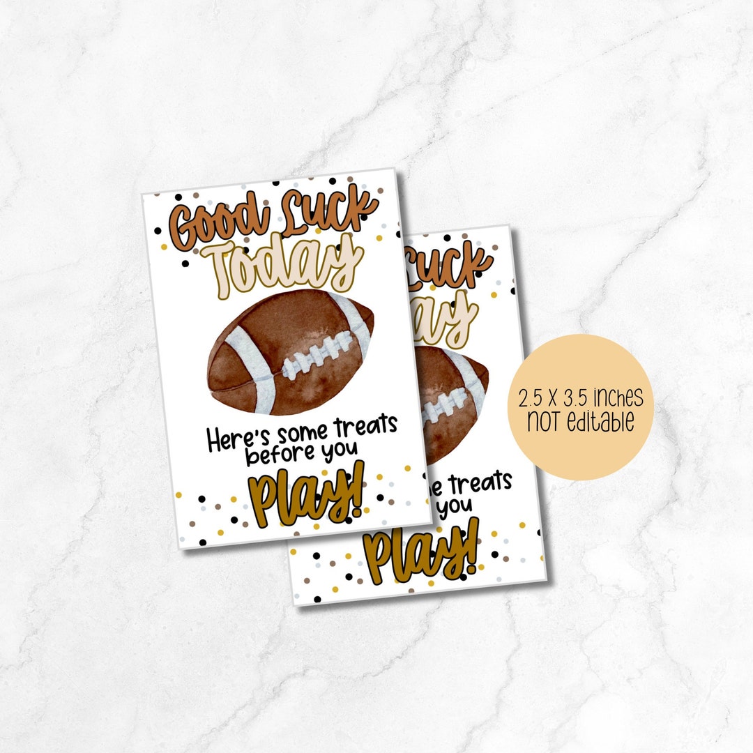 Football Snack Bag Tags, Good Luck American Football Tag,sports Snacks ...