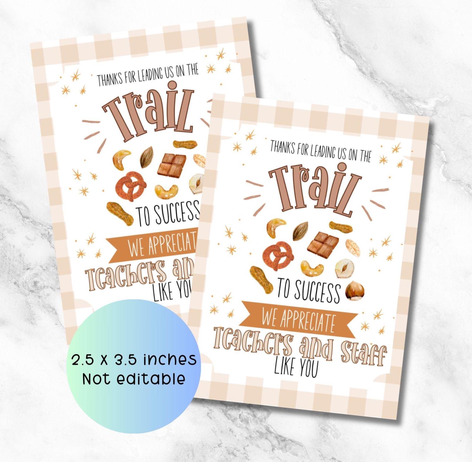 Trail Mix Teacher Gift Tag, Teachers Appreciation Week, Trail to ...