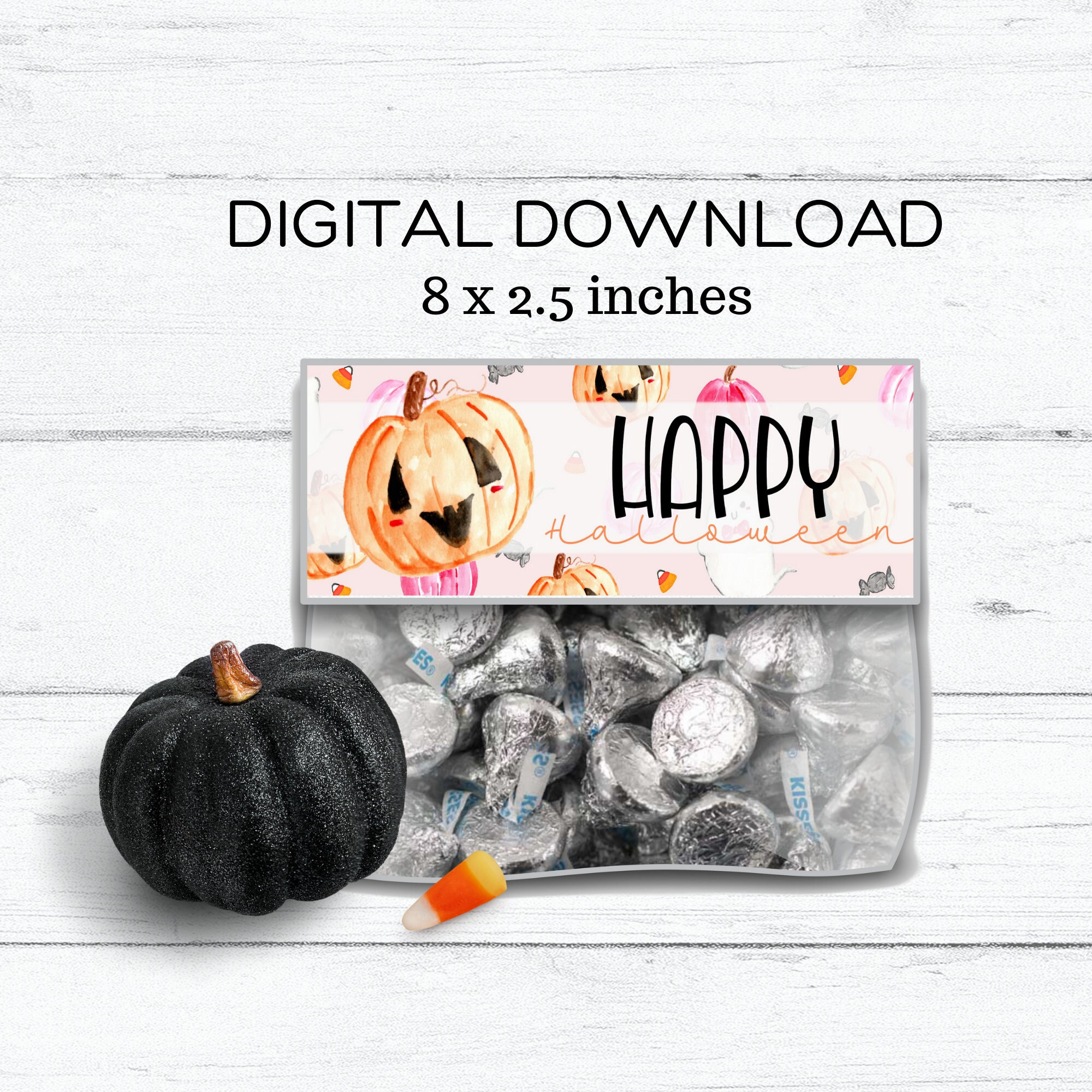 Printable pink halloween treat bag topper halloween party favor ...