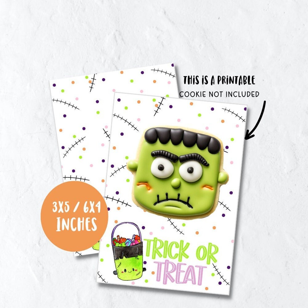 Cute Printable Halloween Cookie Card, Happy Halloween Printable Cookie ...
