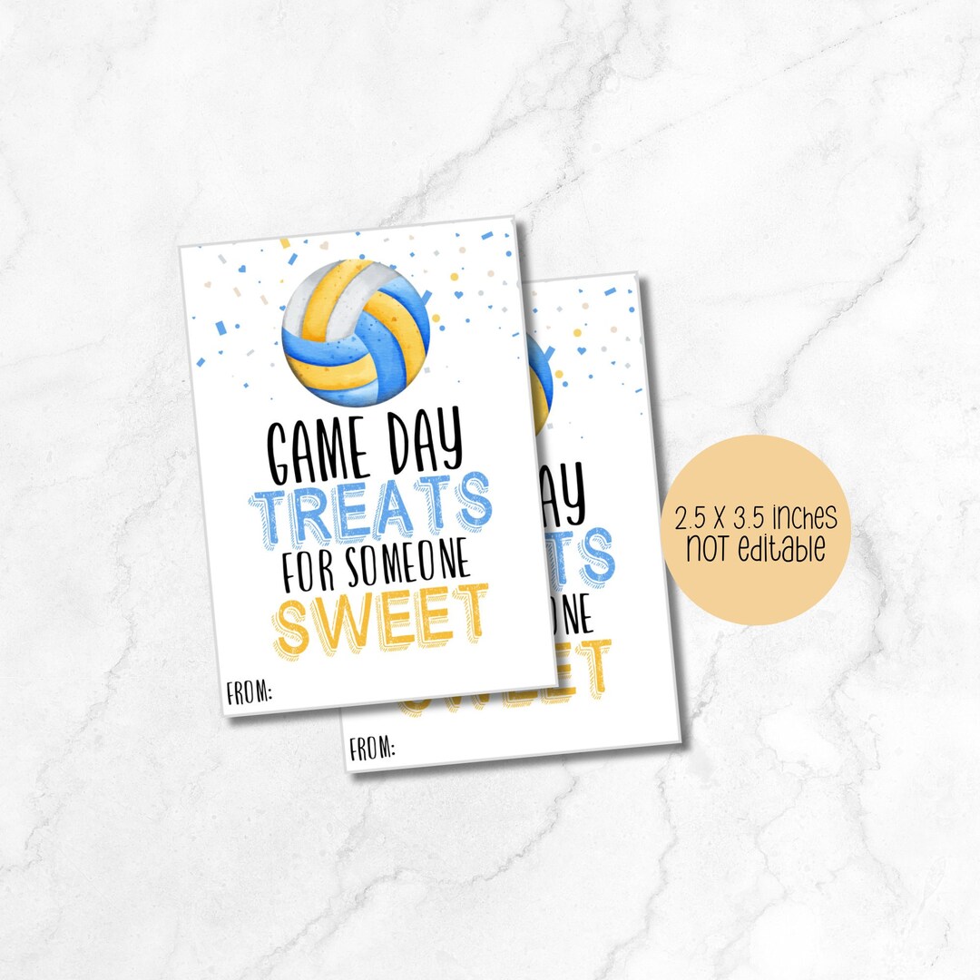 Volleyball Team Printable Snack Tag, Game Day Snack Tag, Post Game ...