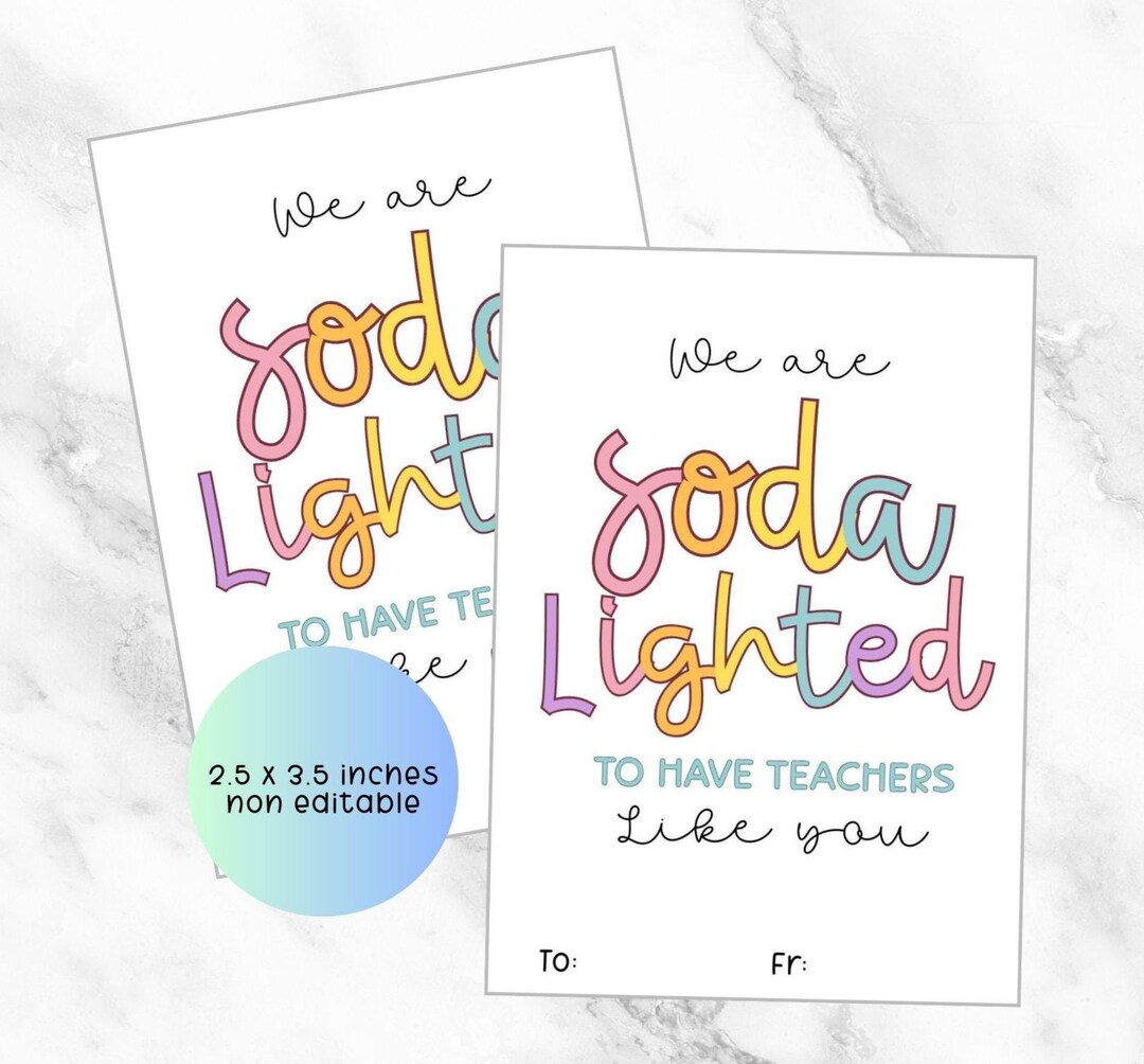 Teacher Appreciation Tag, We Are Sodalighted to Have Teachers Like You ...