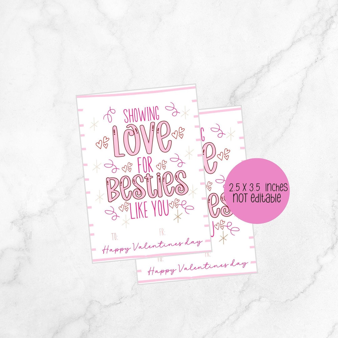 Printable, Bestie Valentines Day Tag, Best Friend Valentine Day Card ...