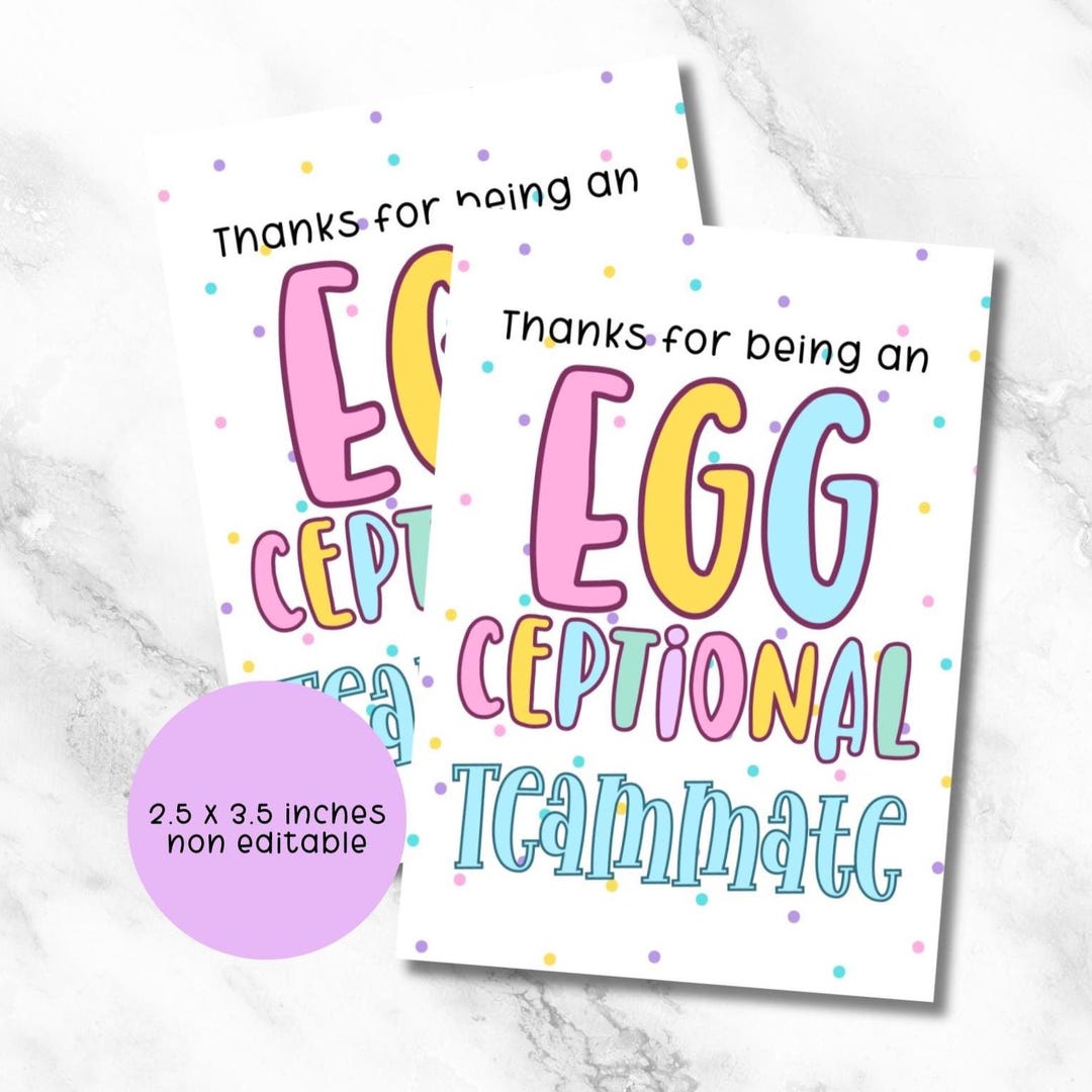 Printable Easter Gift Tag, Easter Tag, Thanks for Being an Eggceptional ...