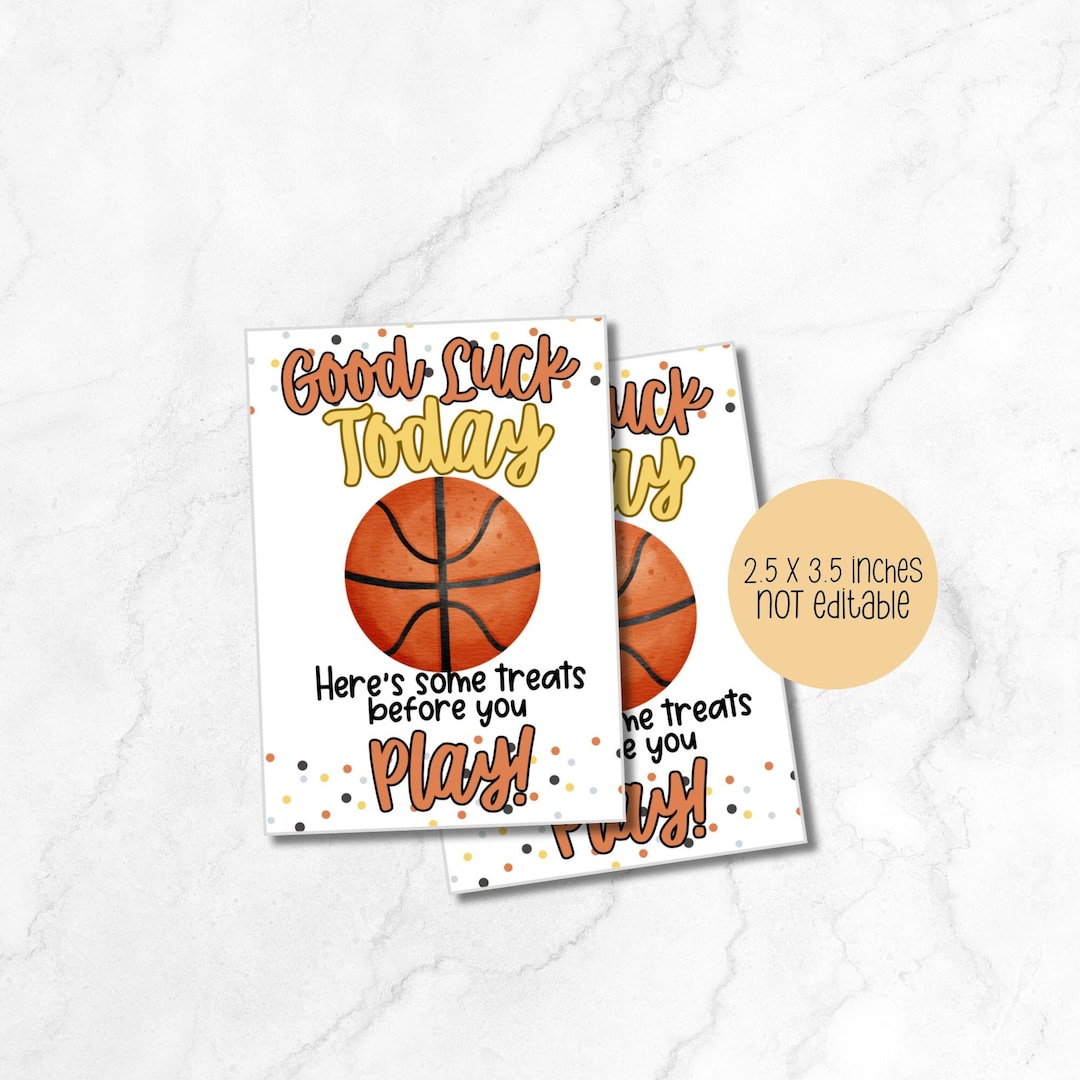 Basketball Snack Bag Tags, Good Luck Basketball Tag,sports Snacks ...