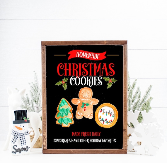 8 X 10 Printable Christmas Cookie Sign Christmas Sign | Etsy