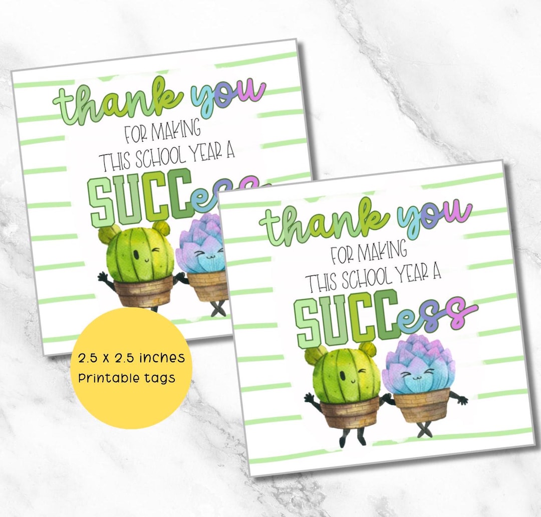 Teacher Appreciation Tag,thanks for Making This School Year Successful ...