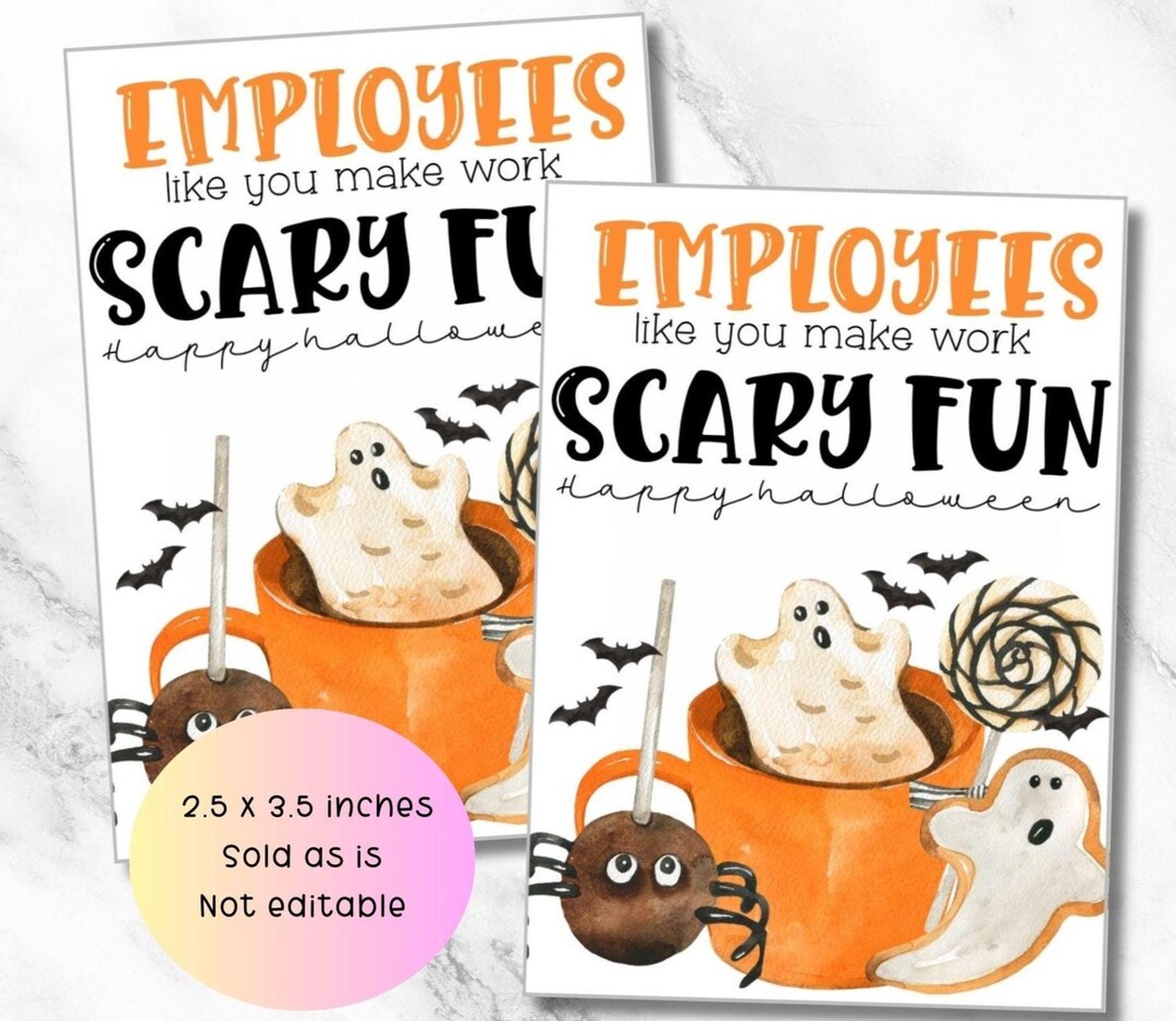 Halloween Gift Tag, Halloween Printable Tag, Employees Staff Gift Tag ...
