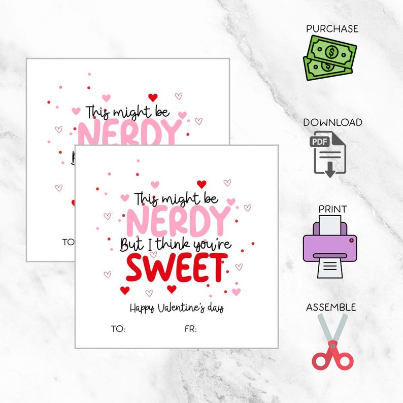 Printable Valentines Day Favor Tag, This Might Sound Nerdy Tag, Candy ...