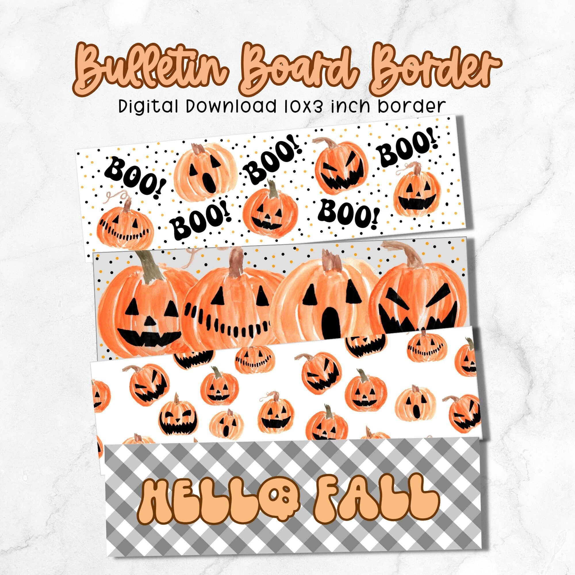 Classroom Bulletin Board Border Printable Halloween Theme - Etsy
