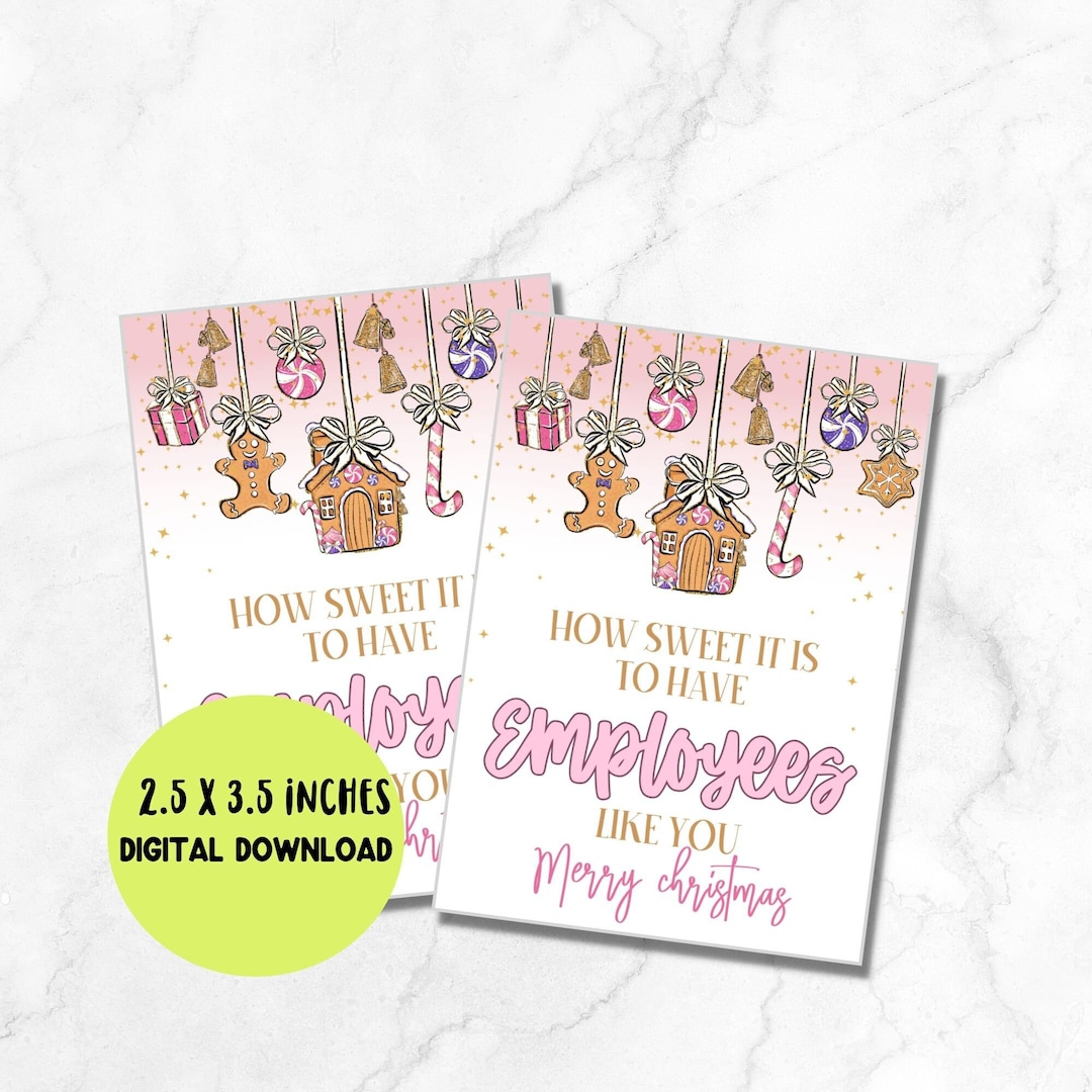 Printable Pink Christmas Tag, Employee Appreciation, Christmas Gift Tag ...
