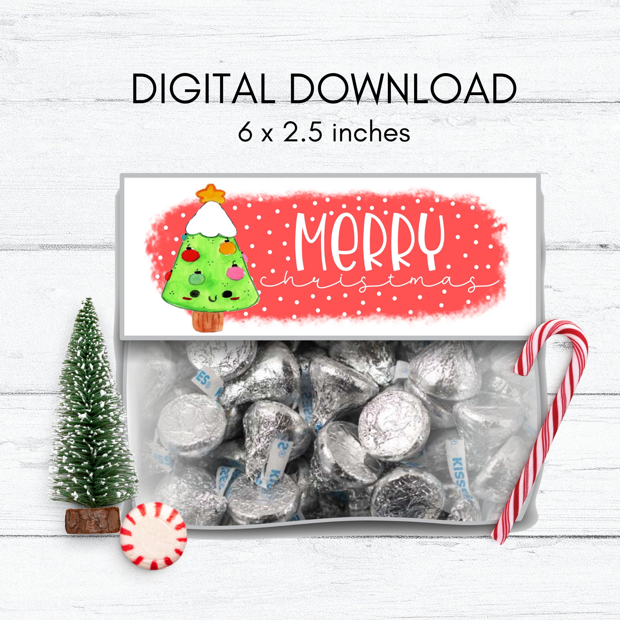 Christmas Treat Topper Bag Printable Cute Digital Download Topper Bag ...
