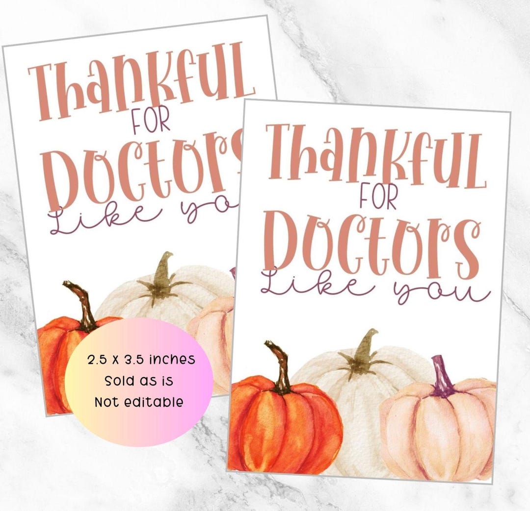 Fall Gift Tag, Gift Tag for Doctors, Candy Gift Tag, Thankful for ...