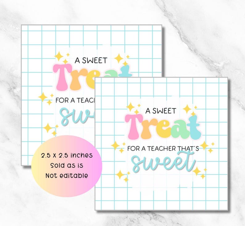Teacher Appreciation Favor Tag, A Sweet Treat for A Teacher That's ...