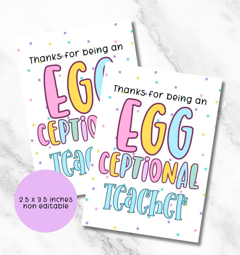 Printable Easter Gift Tag, Easter Tag, Thanks for Being an Eggceptional ...