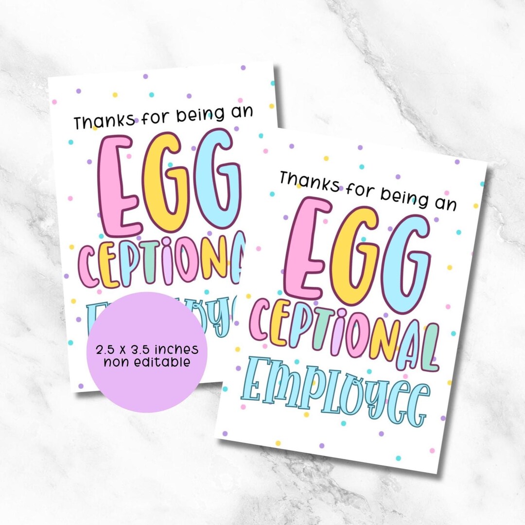 Printable Easter Gift Tag, Easter Tag, Thanks for Being an Eggceptional ...